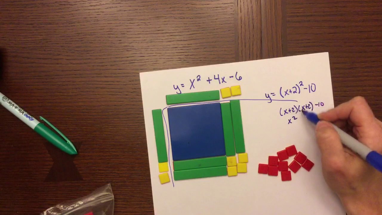 completing the square w algebra tiles - YouTube