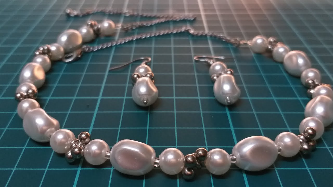 Precioso Juego de Collar y Aros de Perlas...Clase #450!!! - YouTube