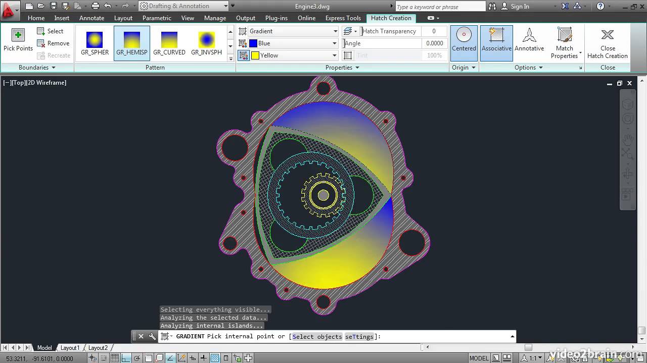 09 Using Autocad Hatch Patterns and Gradients 3 - YouTube