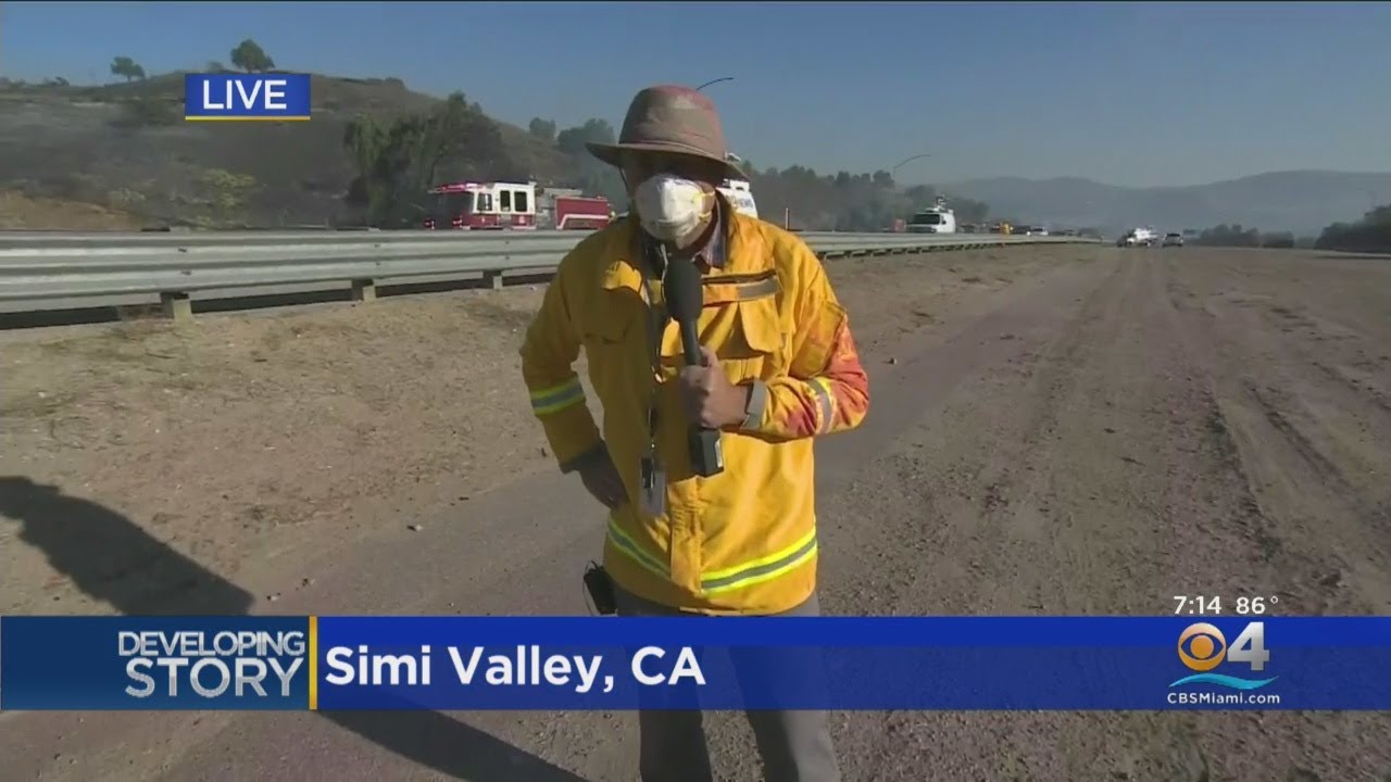 Reporter Live From Simi Valley, CA Where Wildfires Threatening Reagan ...