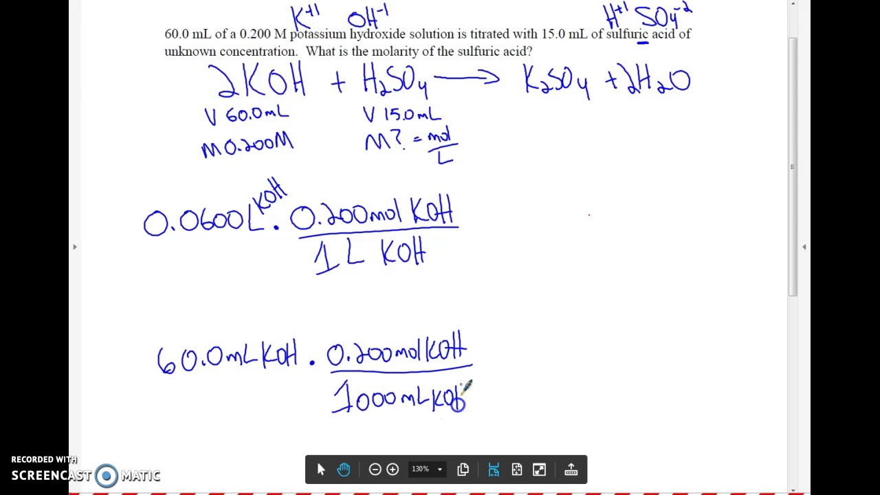 Acid Base Titration Example - YouTube