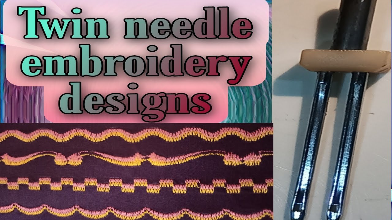 Twin needle embroidery design | double soi se embroidery kesy ke jati ...