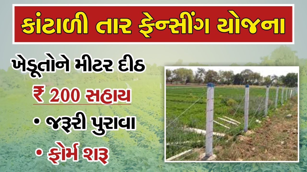Tar Fencing Sahay Yojna | તાર ફેન્સીંગ સહાય યોજના 2025 - YouTube