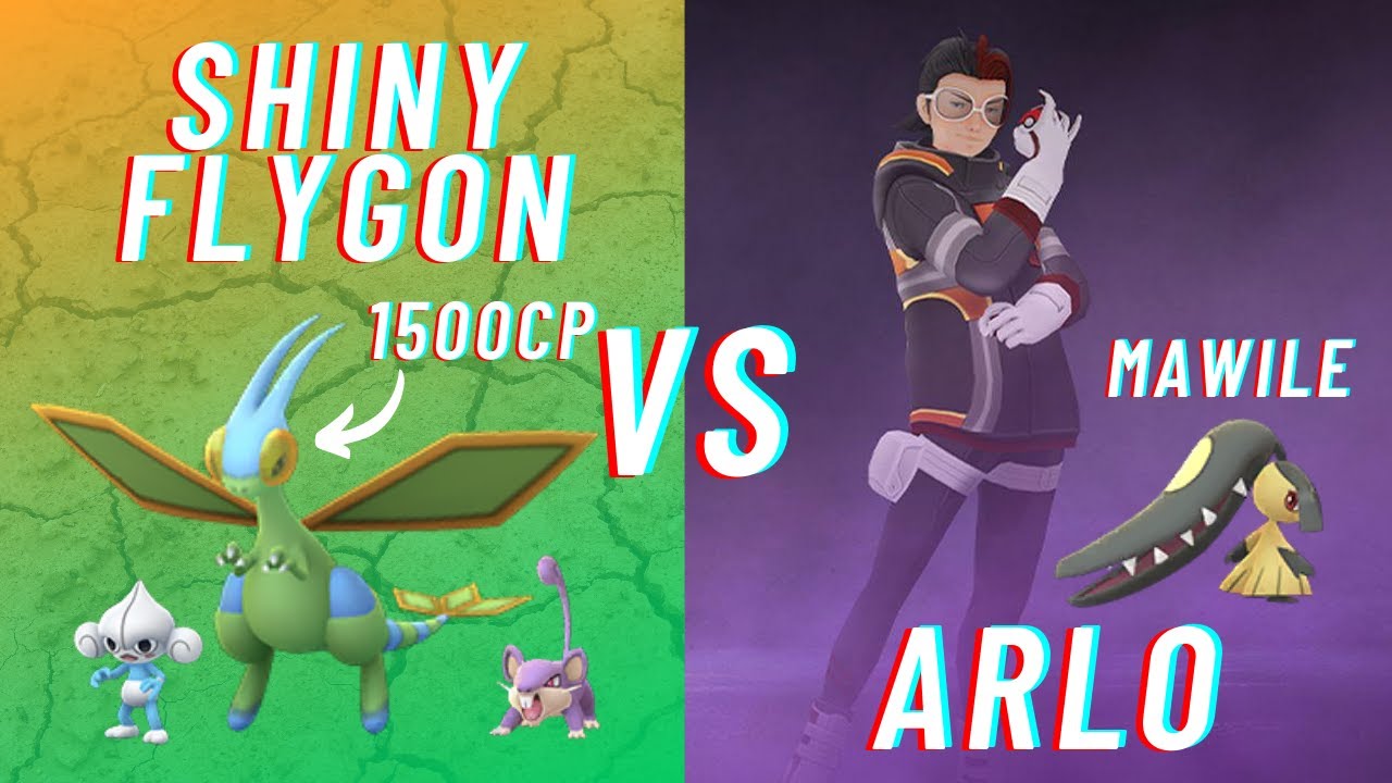 Great League Shiny Flygon & Two 10cp Pokemon Vs Team Rocket Leader Arlo ...