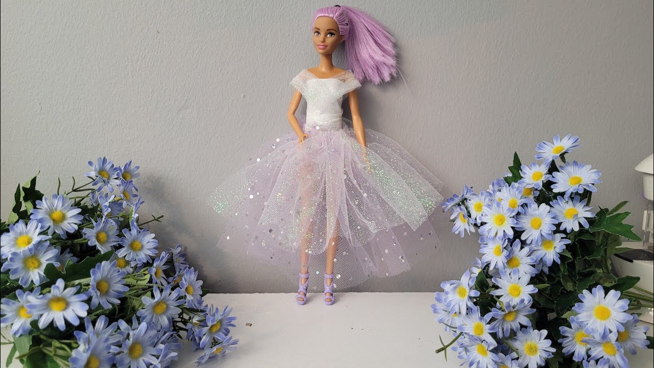 shiny doll dress diy - YouTube