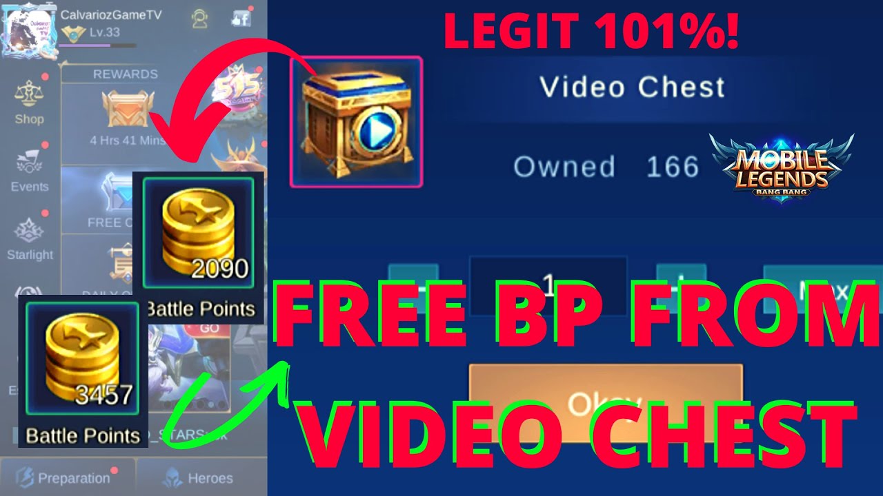 Video chest mobile legends tricks | FREE BP | Mobile legends - YouTube
