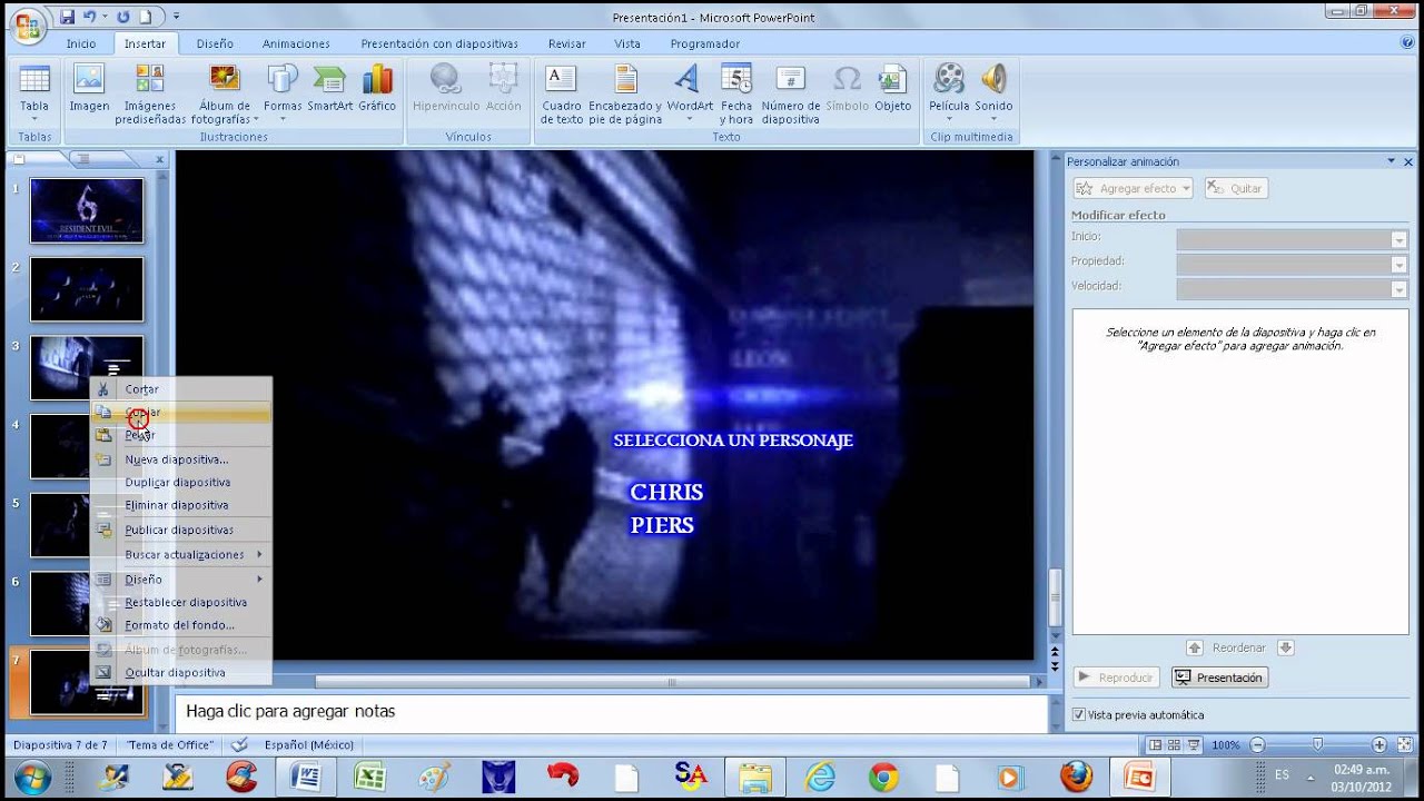 haciendo el menu de RE6 en PowerPoint 2/2 (NO TUTORIAL :C) - YouTube
