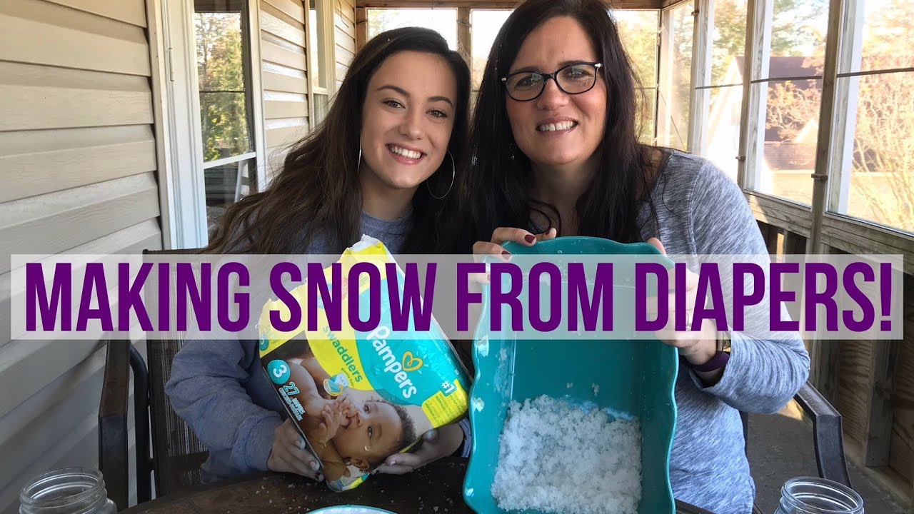 MAKING DIY SNOW FROM A DIAPER?!?! - YouTube