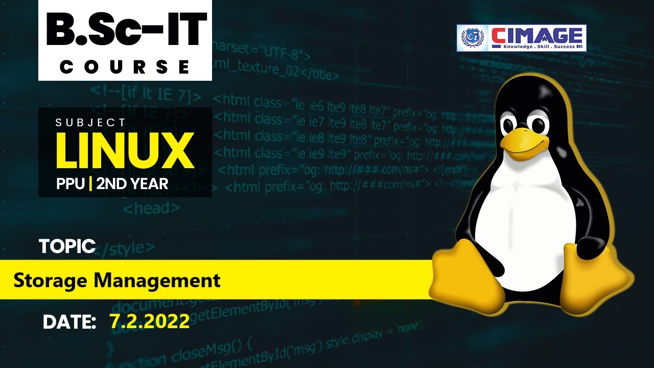Linux- Storage Management B.Sc.IT-PPU-2nd Year 2020-2023, 7.2.2022 by ...