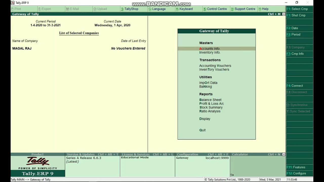 How to create a single ledger in tally.ERP9? Tally.ERP 9 me ledger ...