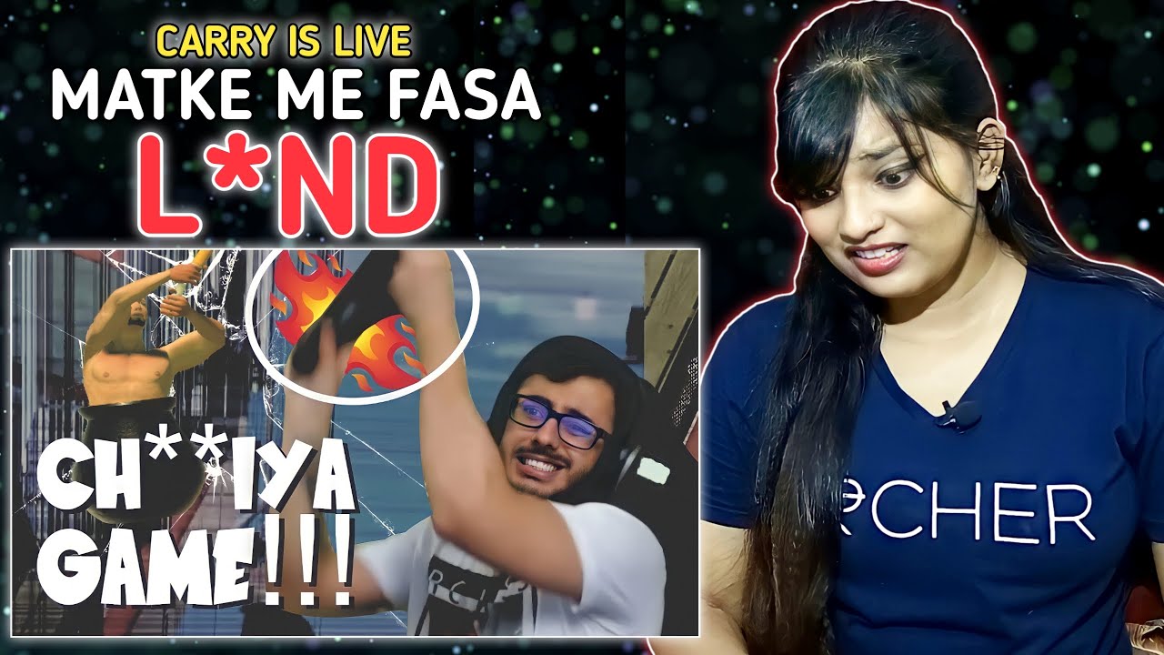 REACTION | Carryminati Getting Over It | Funny Moments | Broke Keyboard ...