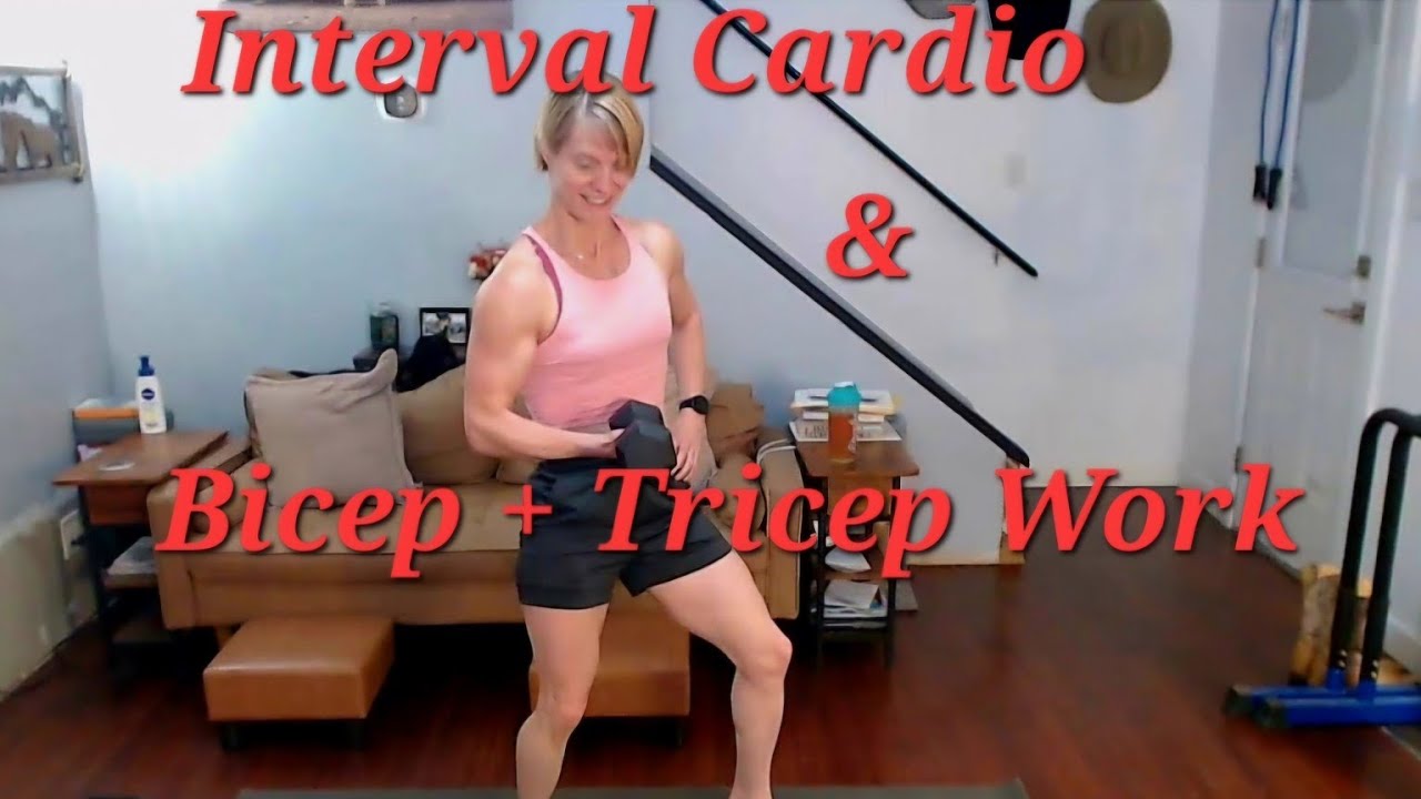 Intervals Cardio + Biceps & Triceps & Stretch - YouTube