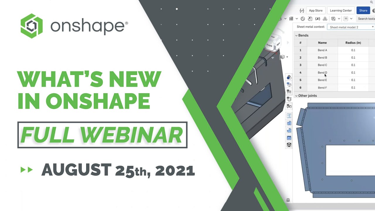 What's New in Onshape August, 2021 | Full Webinar - YouTube