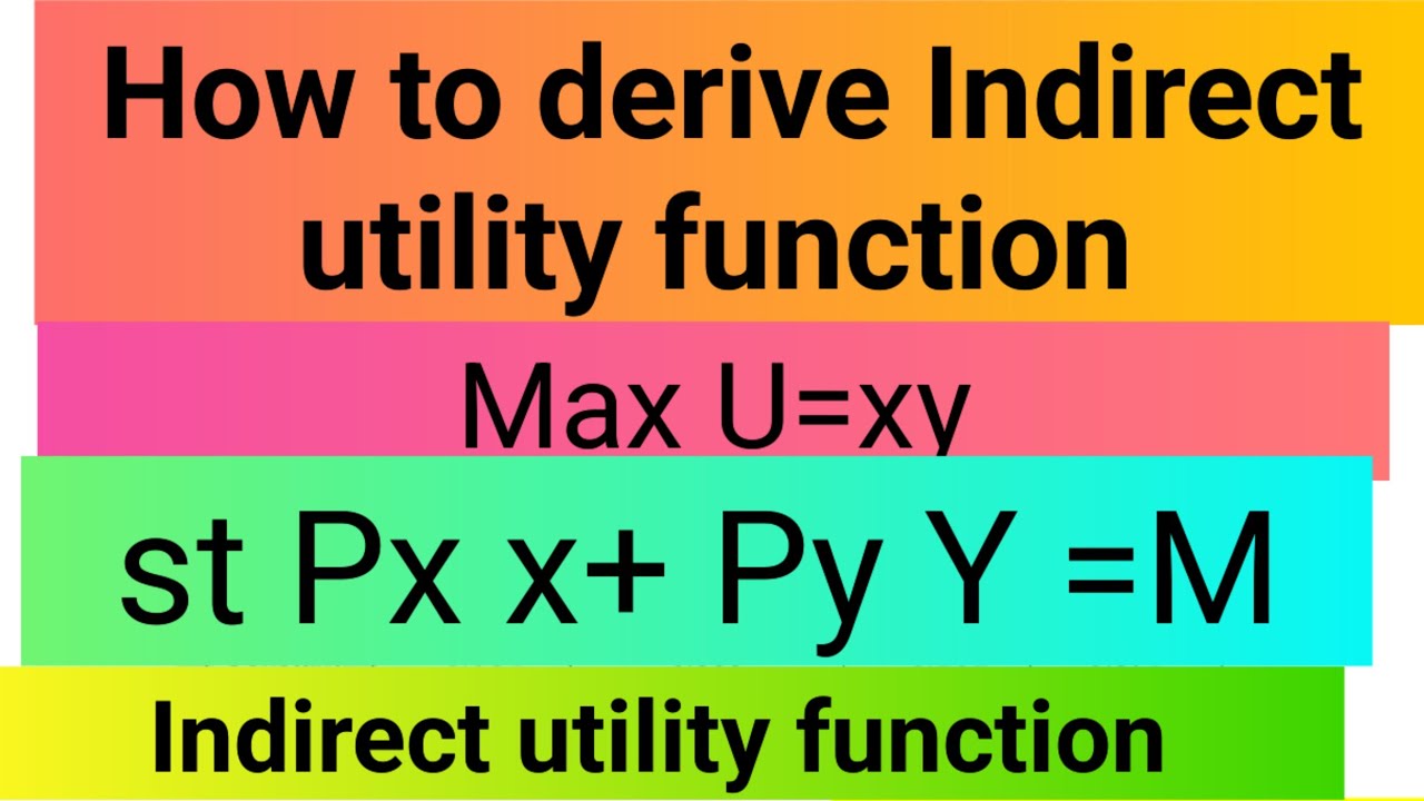 Derive Indirect utility function . Direct utility function and indirect utility function # ...