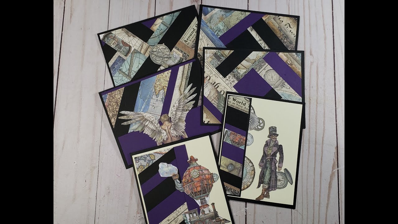 How to make cards from scrap paper strips ASC DT - YouTube