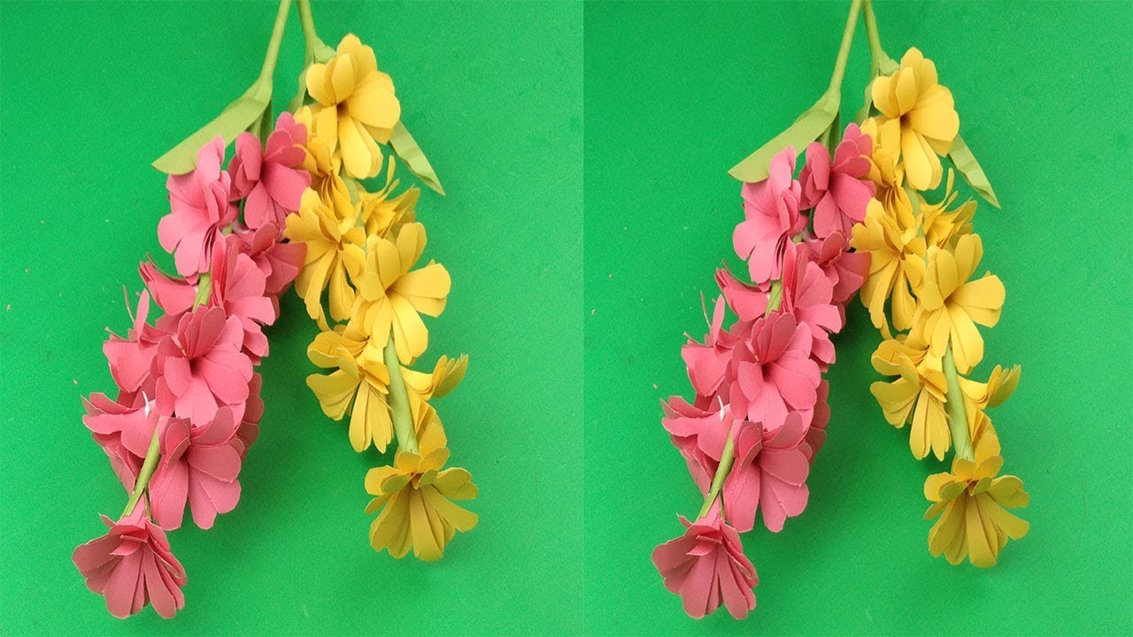 How to Make Beautiful Paper Stick Flower|DIY Hand Craft Ideas for Room ...