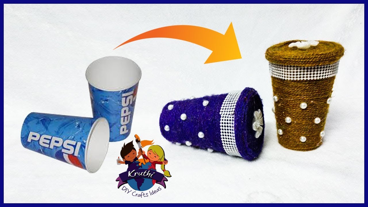 Decorative Beautiful Gift Bucket Making idea Paper Cup || Kruthi DIY ...