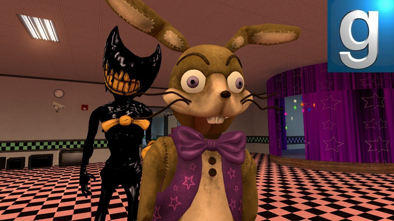 Gmod FNAF | Glitchtrap Gets Hunted Down By Bendy From Bendy and The Ink ...