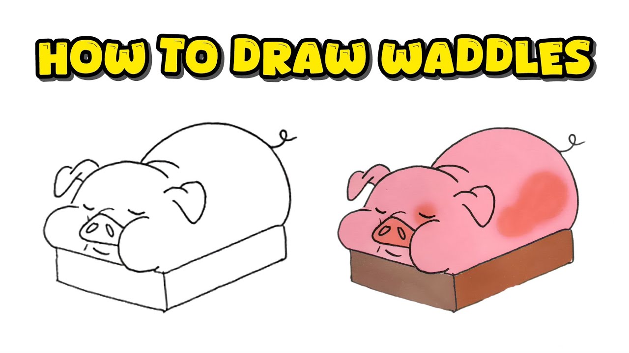 How to Draw Waddles from Gravity Falls – Follow Along and Create Pet ...