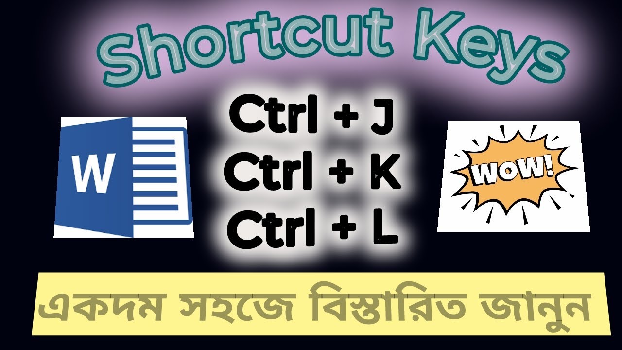 Shortcut keys on MS Word, ctrl+j, ctrl+k, ctrl+l - YouTube