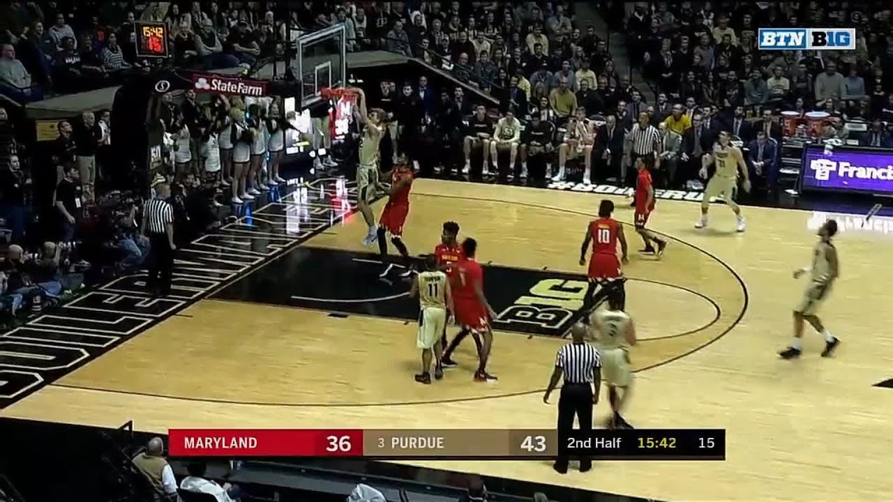 Purdue, Maryland Trade Dunks - YouTube