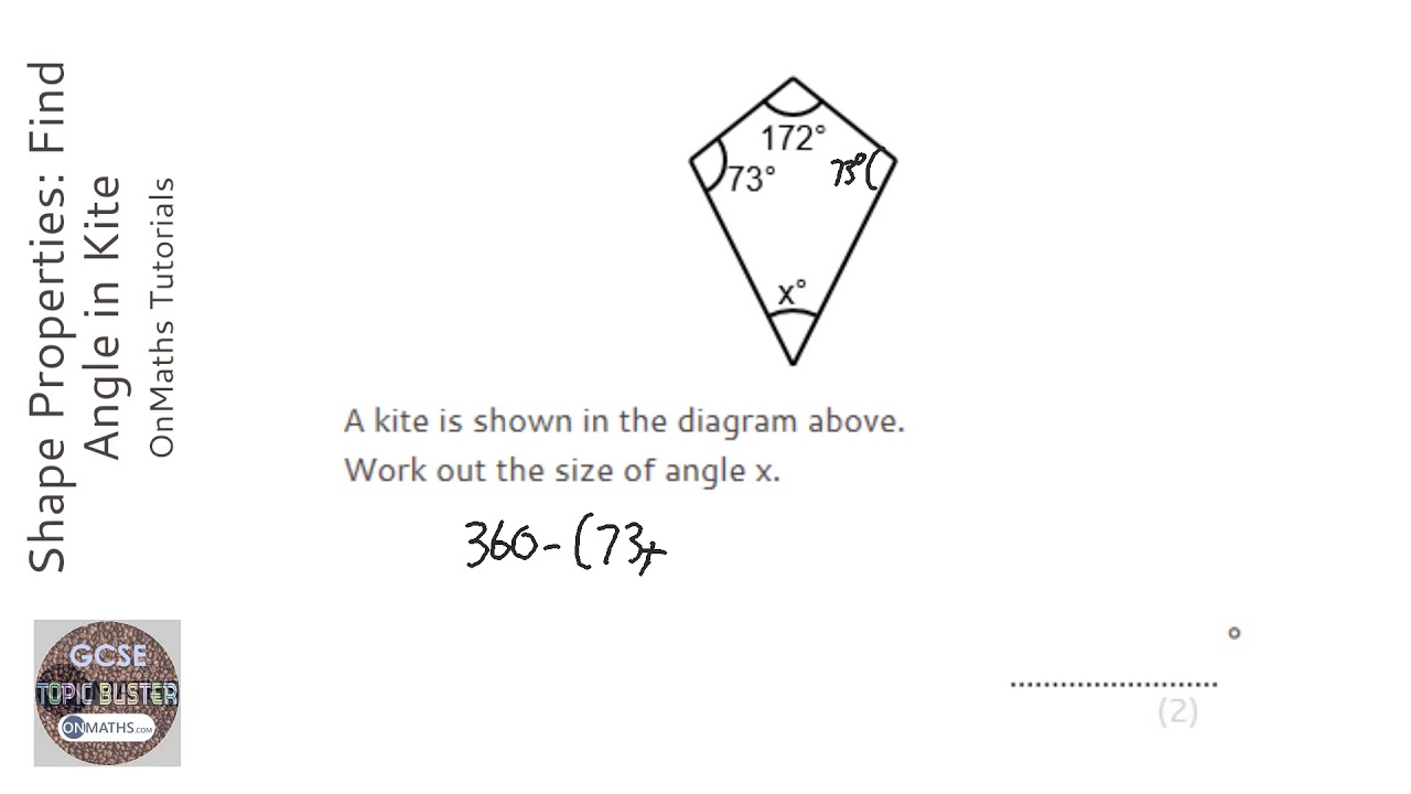 Shape Properties Find Angle In Kite Grade 3 OnMaths GCSE Maths