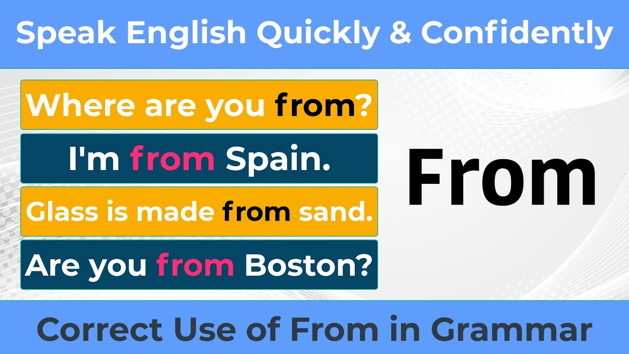 Correct Use of From in Grammar || Spoken English For Beginners || Speak ...