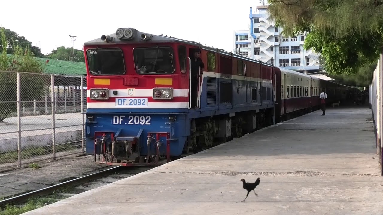 Passenger Train Departure, Mandalay Station - Myanmar/Burma Railways ...
