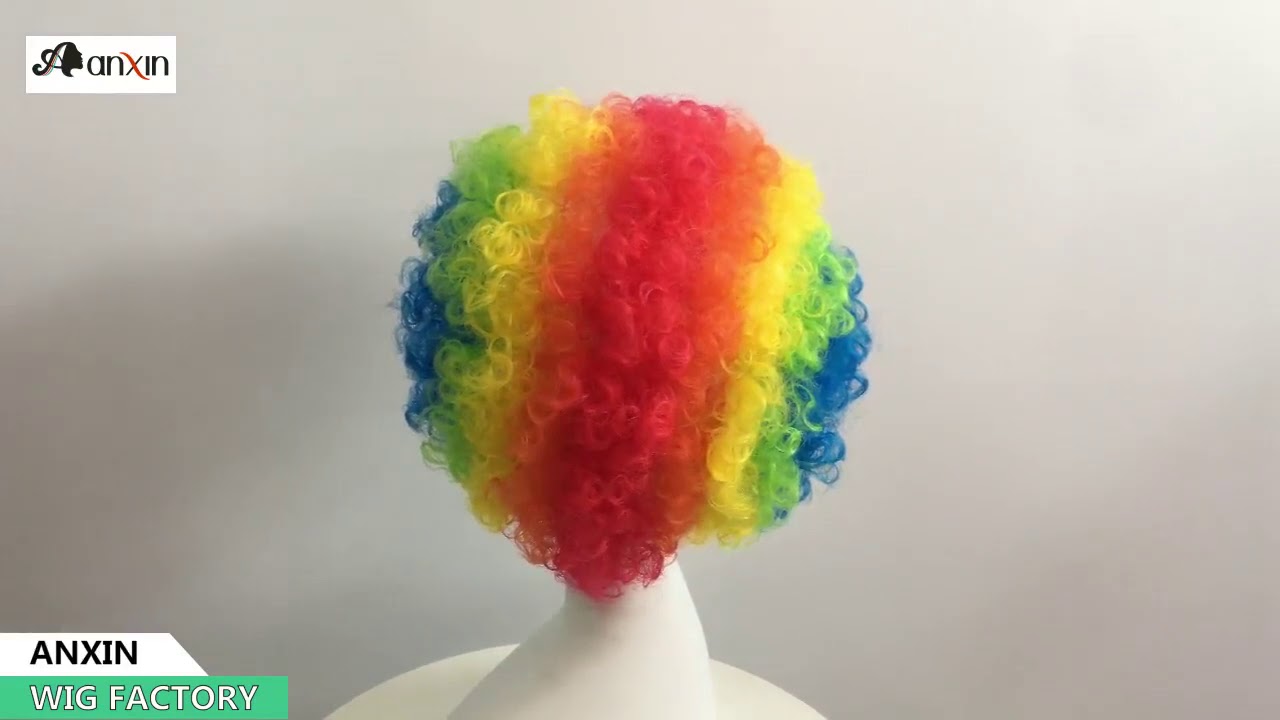 Aliexpress Clown Wig Soccer Fans Party Wigs for Women Men Colorful ...