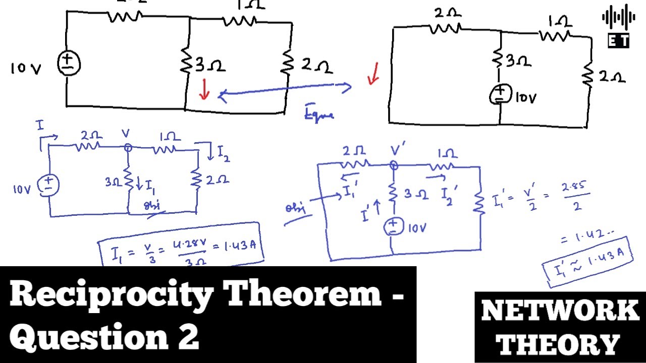 Reciprocity Theorem | Question 2 | Network Theorems | Network Theory ...