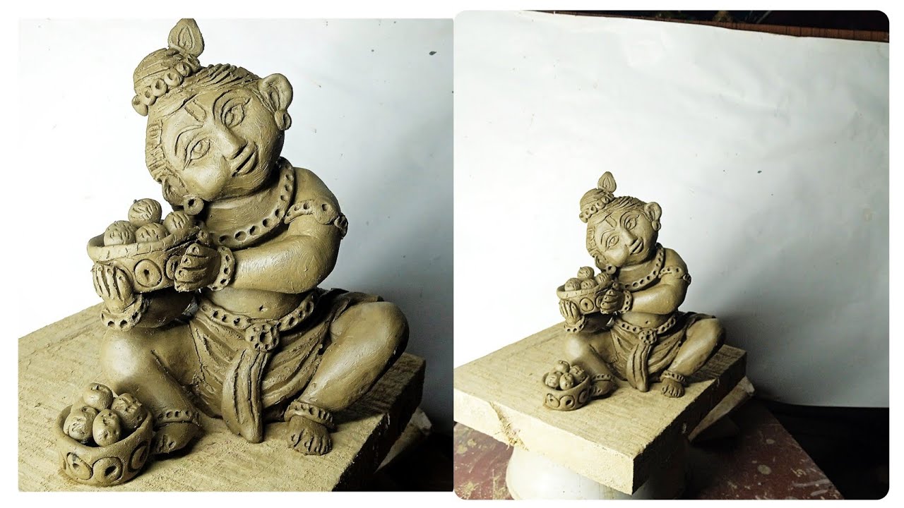 How to make clay with Laddu Gopal | mitti sa Laddu gopal banana ...
