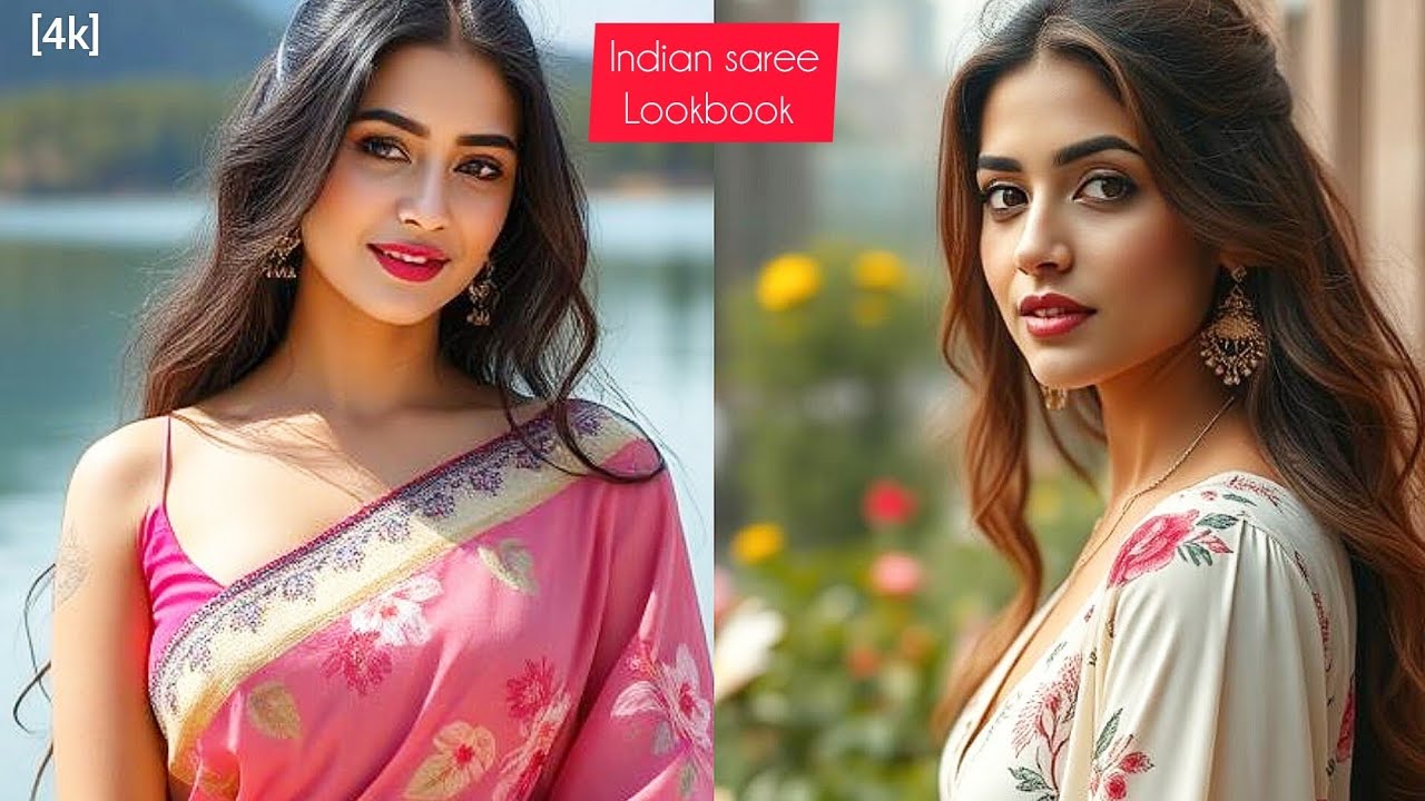 [4k] Real Indian Ai Lookbook Model - Lakeside floral Beauty - Indian ...