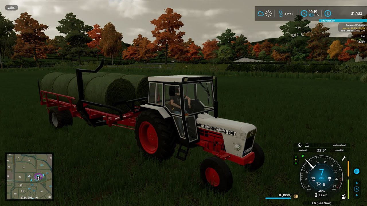 bally spring 8 david brown 996 bale carting - YouTube