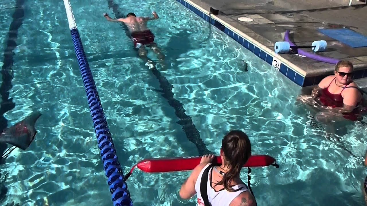 Lifeguarding Drill: YMCA Unresponsive Victim Facing Away, Shallow - YouTube