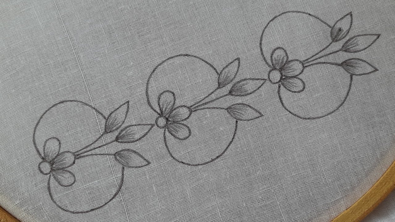 Border design // hand embroidery - YouTube
