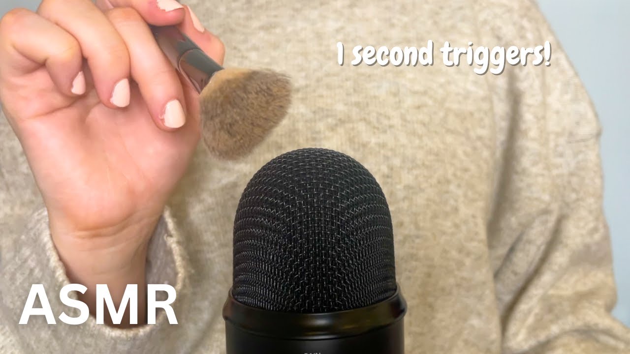 ASMR 1 Second Triggers 🤎 (tapping, scratching, fluffy mic, mic brushing, lids, no talking) #asmr ...
