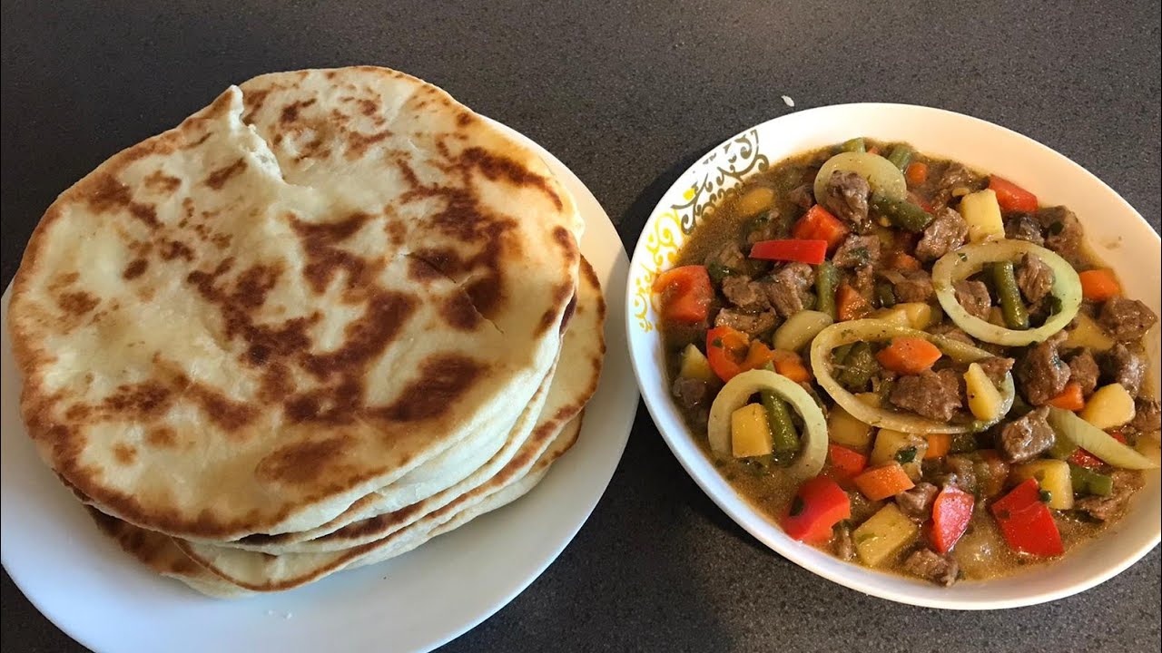 Ceesh somali iyo suqaar (somali pita bread) - YouTube