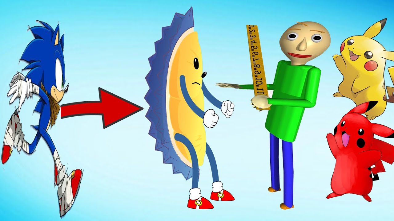 Sonic New Cool vs Baldi Basic and Pikachu - Kim100 - YouTube