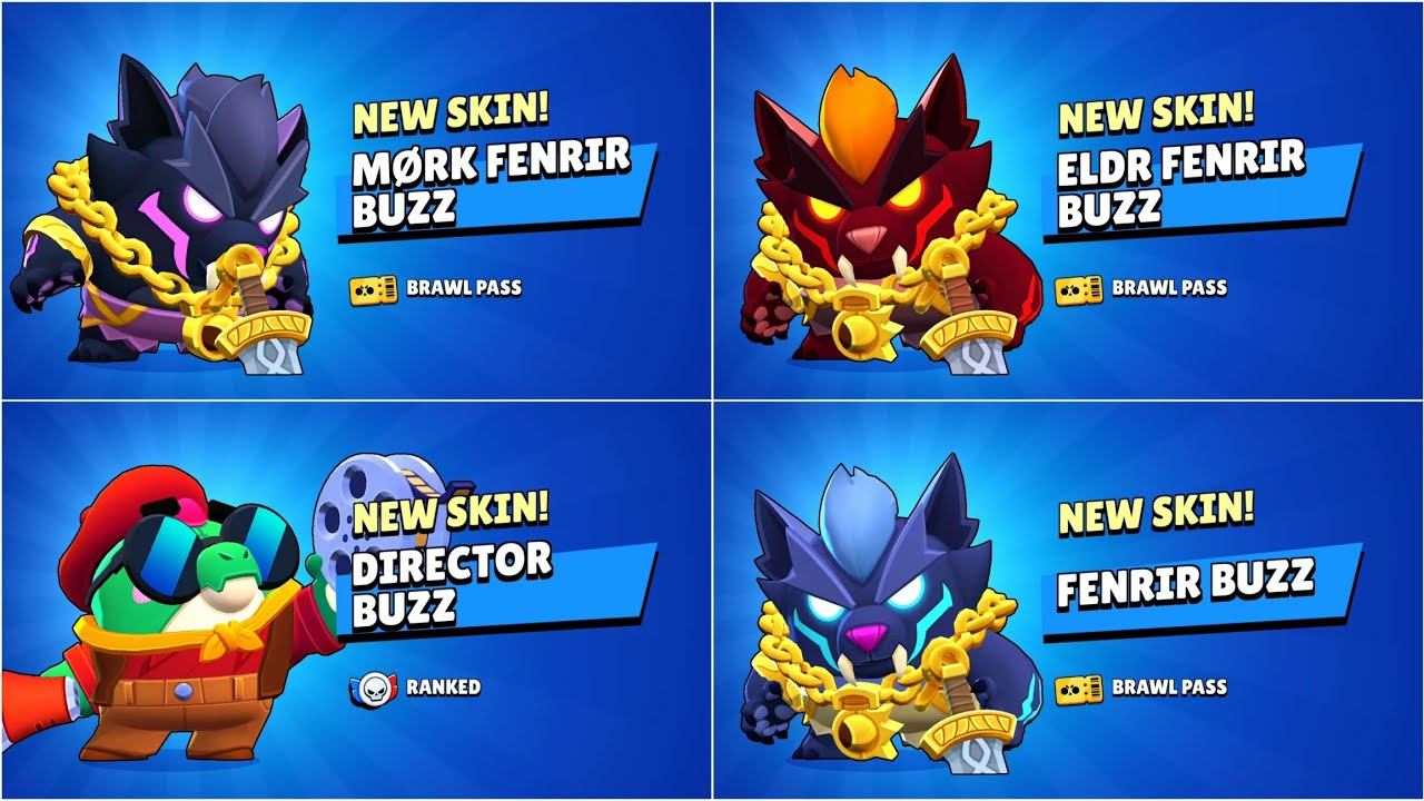 ALL BUZZ SKINS UNLOCK ANIMATION | Brawl Stars - YouTube