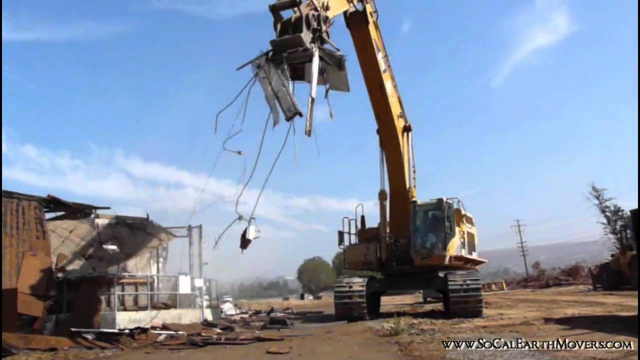 CAT 365C L demo w/pulverizer [part 2] - YouTube