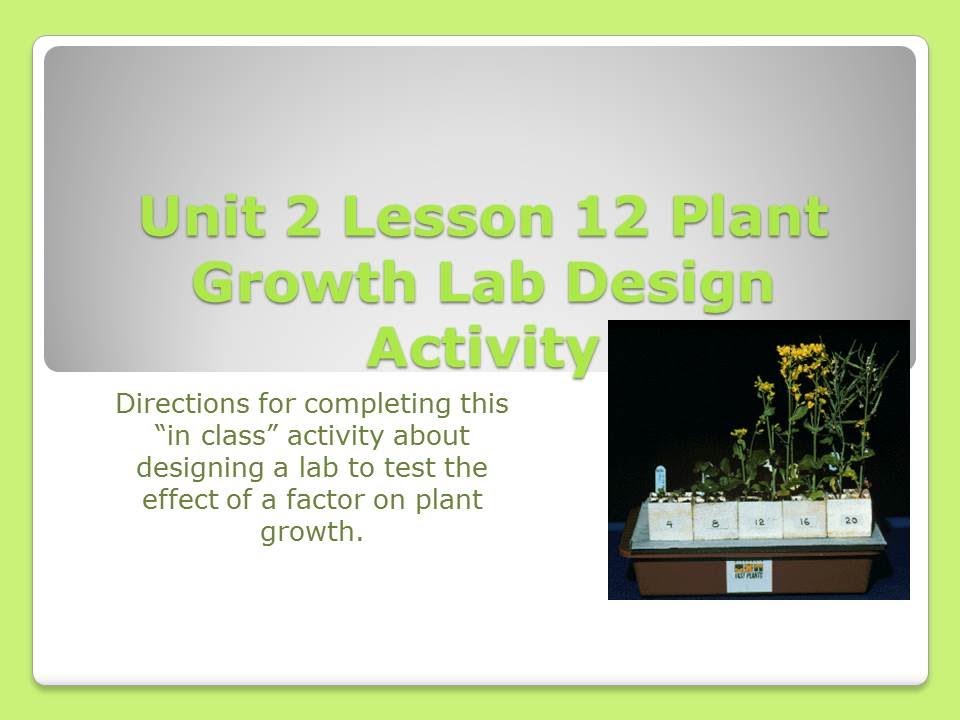 Unit 2 Lesson 12 Plant Growth Lab Design Activity - YouTube