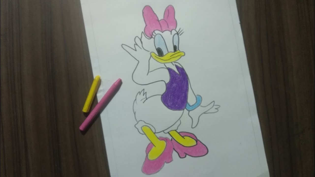 Daisy Duck Drawing | How To Draw Disney Character | Easy Cartoon ...
