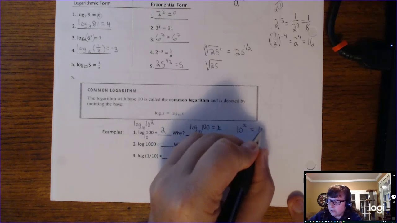exponential form to log form - YouTube