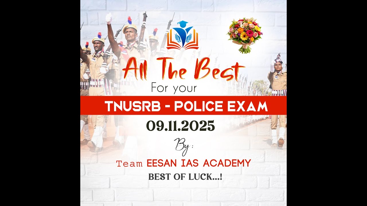 ALL THE BEST FOR TNUSRB POLICE EXAM 2025 | EESAN POLICE ACADEMY | FOR ...