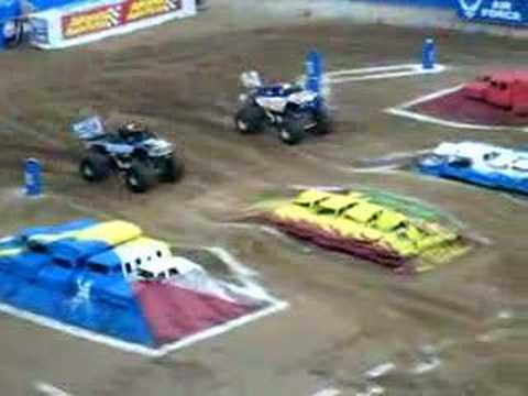 Monster Jam - Blue Thunder with Tony Farell in Houston, 2008 - YouTube