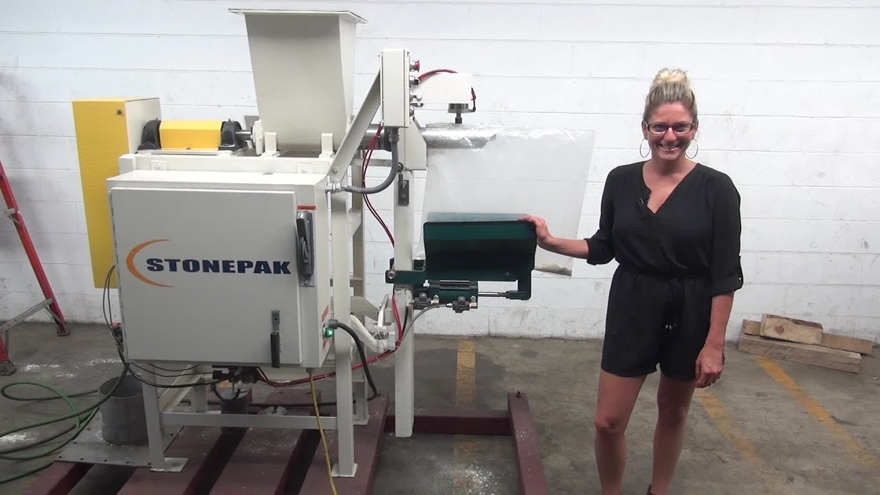Stone Packaging Gross Weight Auger Valve Bag Packer Demonstration - YouTube