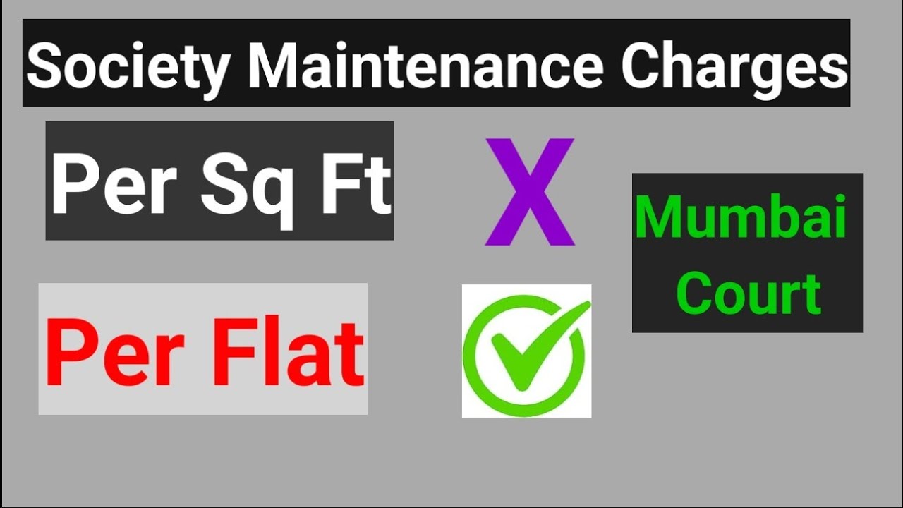 Society Maintenance Charges Per Unit or Per Sq Ft - YouTube