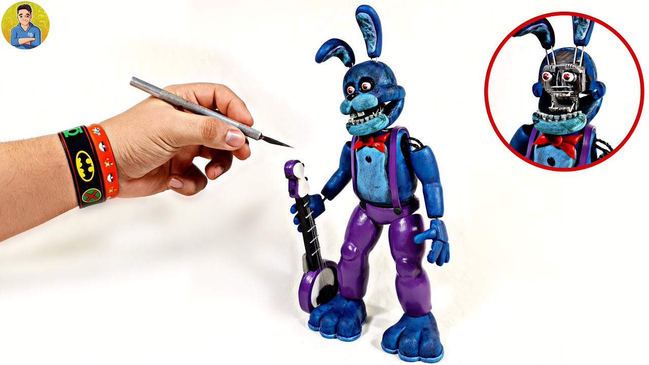 I made PLUS BONNIE with plasticine 🐰🪕[sculpture] PLASTILINA PORCELANA POLYMER CLAY - YouTube