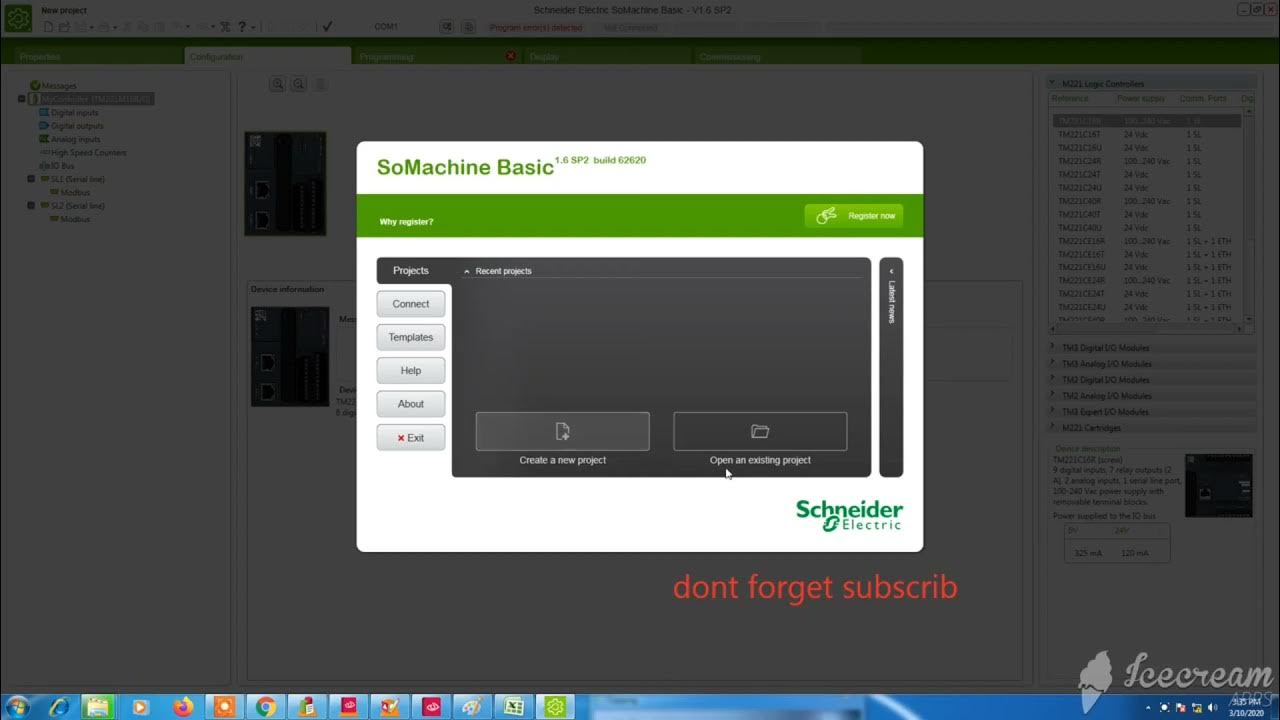 HOW TO CREATE SIMPLE PROGRAM SOMACHINE BASIC SCHNEIDER PLC - YouTube