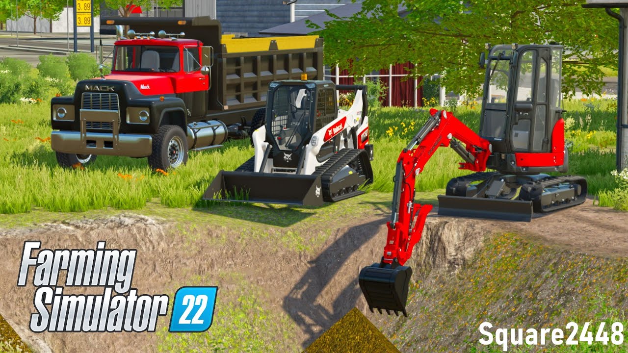 Removing An OLD Swimming Pool! | Landscaping | Farming Simulator 22 ...